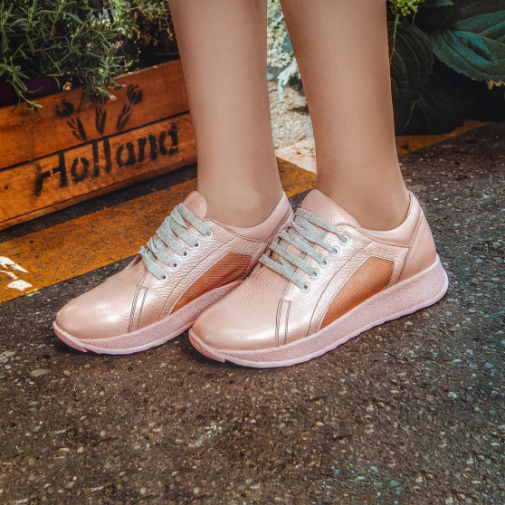 Pantofi sport/casual dama 6010 pudra sidef combinat pret 129 lei - Marelbo